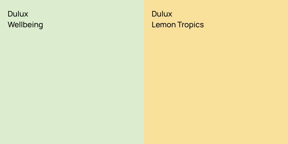 Dulux Wellbeing vs. Dulux Lemon Tropics comparison