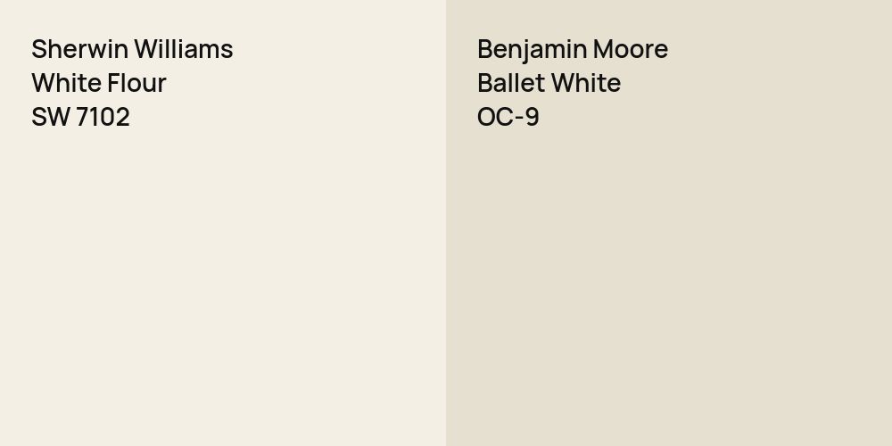 Sherwin Williams White Flour vs. Benjamin Moore Ballet White comparison