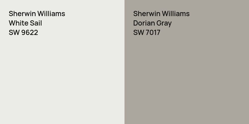 Sherwin Williams White Sail vs. Sherwin Williams Dorian Gray comparison