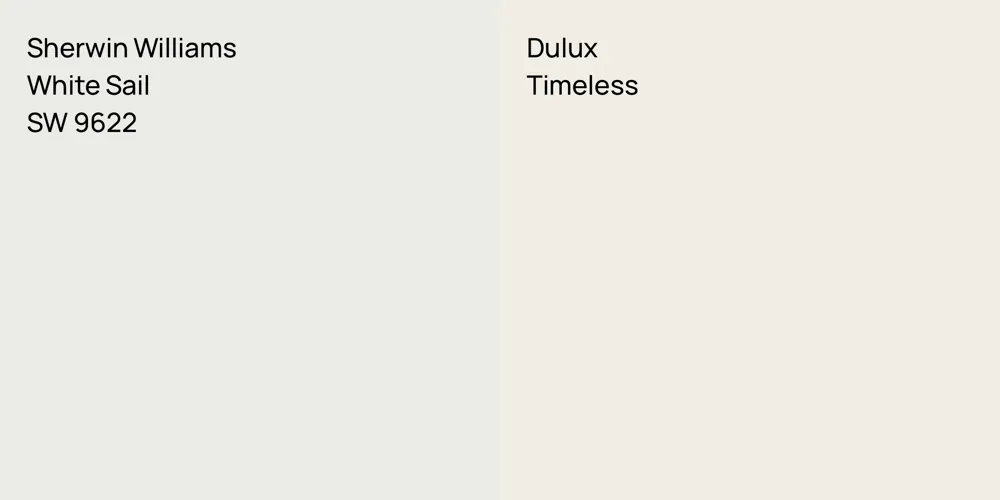Sherwin Williams White Sail vs. Dulux Timeless comparison