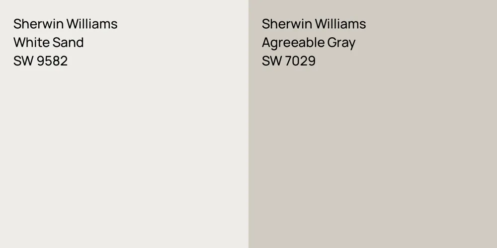 Sherwin Williams White Sand vs. Sherwin Williams Agreeable Gray comparison