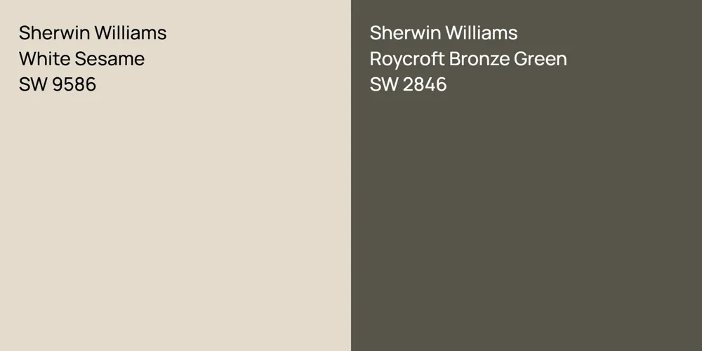 Sherwin Williams White Sesame vs. Sherwin Williams Roycroft Bronze ...