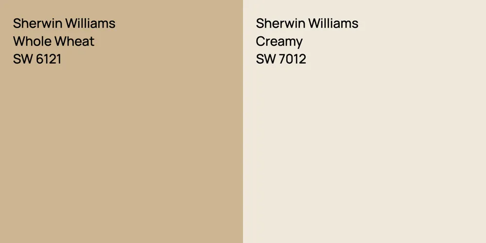 Sherwin Williams Whole Wheat vs. Sherwin Williams Creamy comparison