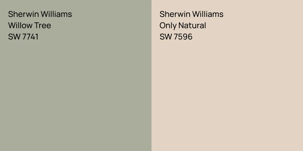 Sherwin Williams Willow Tree vs. Sherwin Williams Only Natural comparison