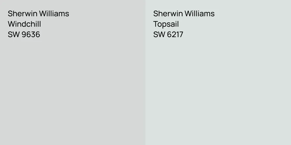 Sherwin Williams Windchill vs. Sherwin Williams Topsail comparison