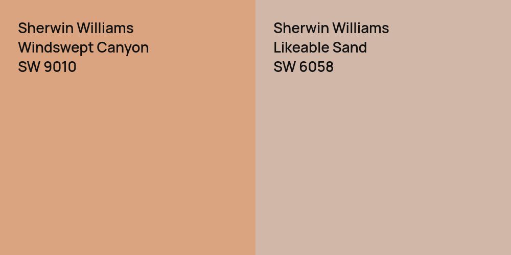 Sherwin Williams Windswept Canyon vs. Sherwin Williams Likeable Sand ...