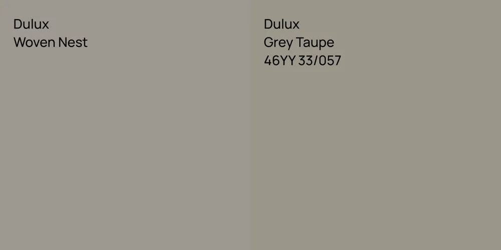 Dulux Woven Nest vs. Dulux Grey Taupe comparison
