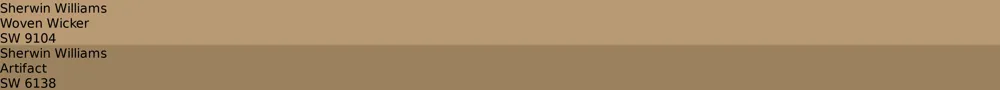 Sherwin Williams Woven Wicker vs. Sherwin Williams Artifact comparison